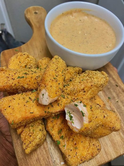 Fried Lemon Pepper Salmon Sticks with Old Bay Blue Cheese – iadun